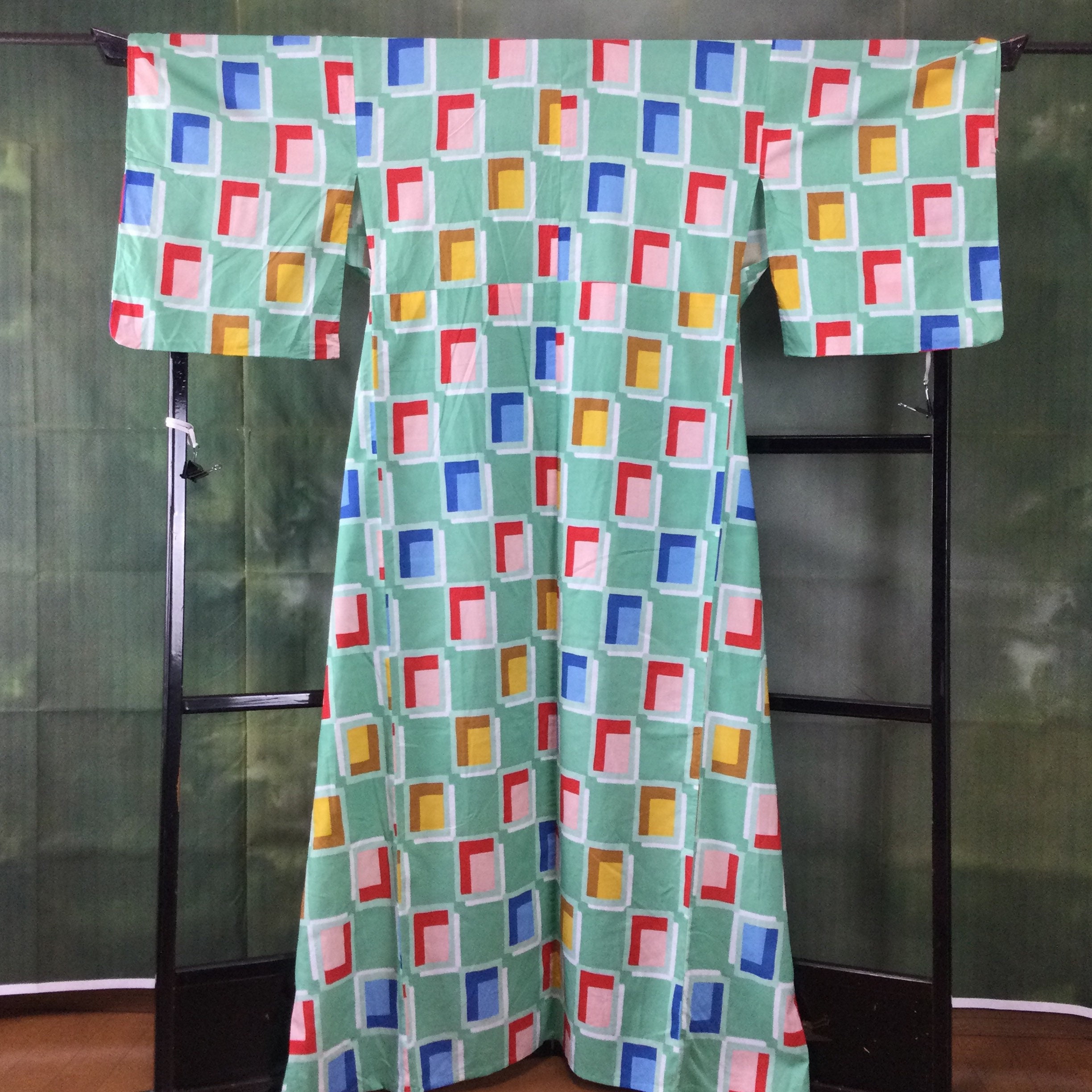 Vintage Japanese Yukata, Ocean Blue, Cotton Hemp Yukata, Kimono for ...