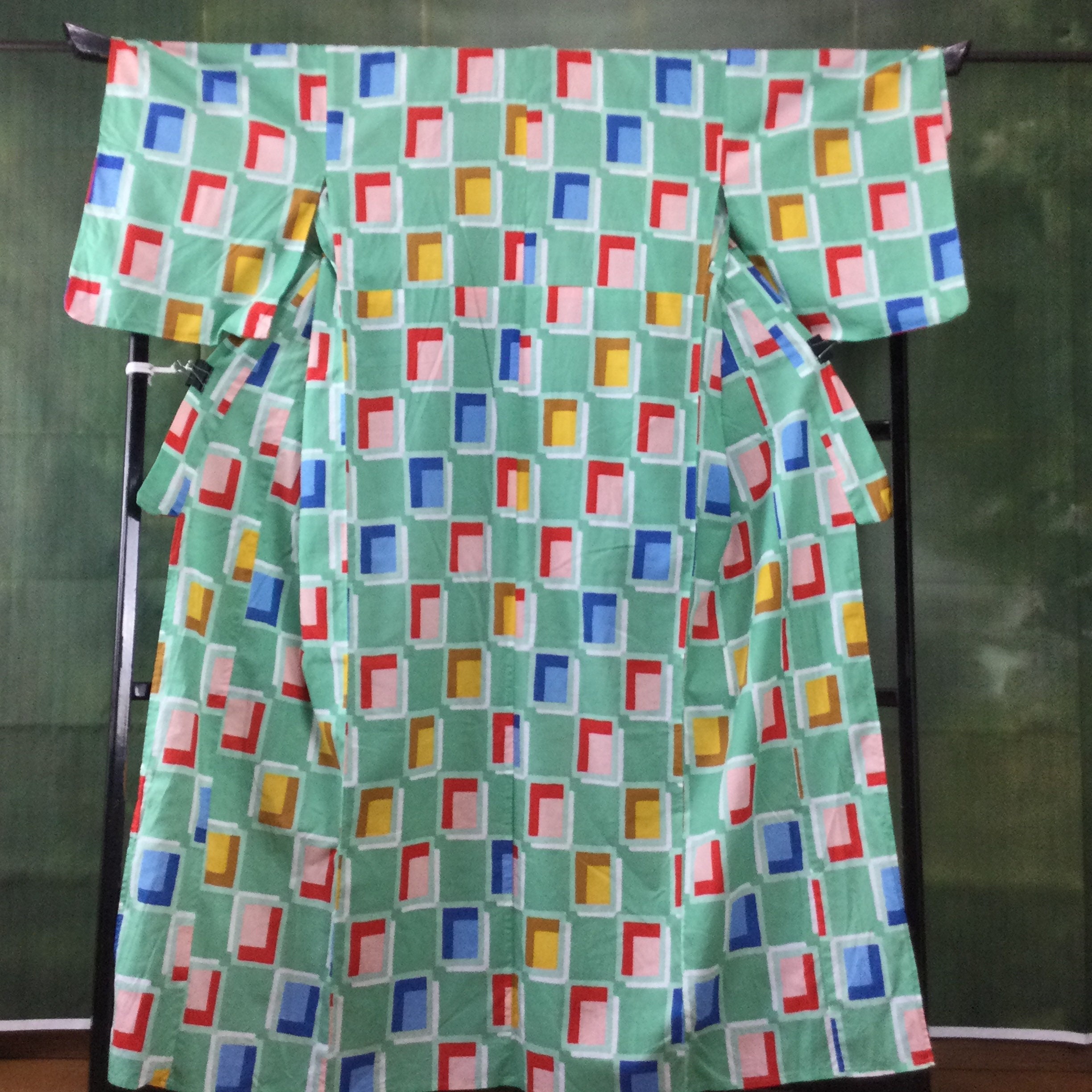 Vintage Japanese Yukata, Ocean Blue, Cotton Hemp Yukata, Kimono for ...