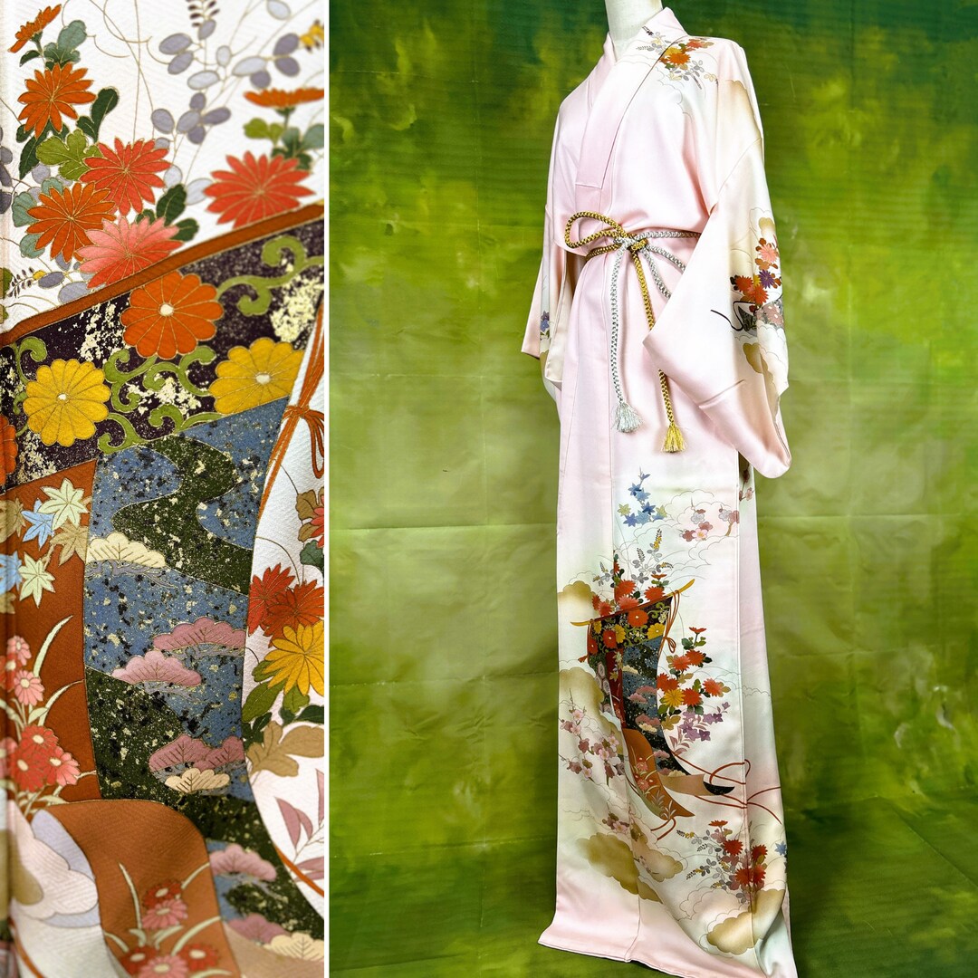 Japanese Kimono for Women, Modern Color Kimono, Silk Kimono Robe ...