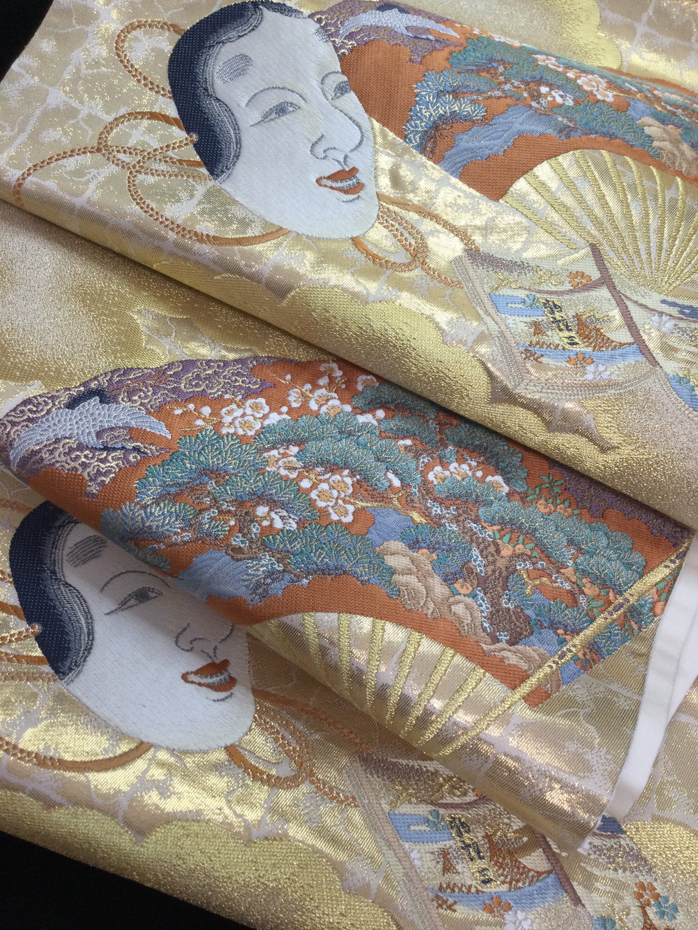 Japanese Vintage Obi Vintage Obi Noh Mask Luxury - Etsy