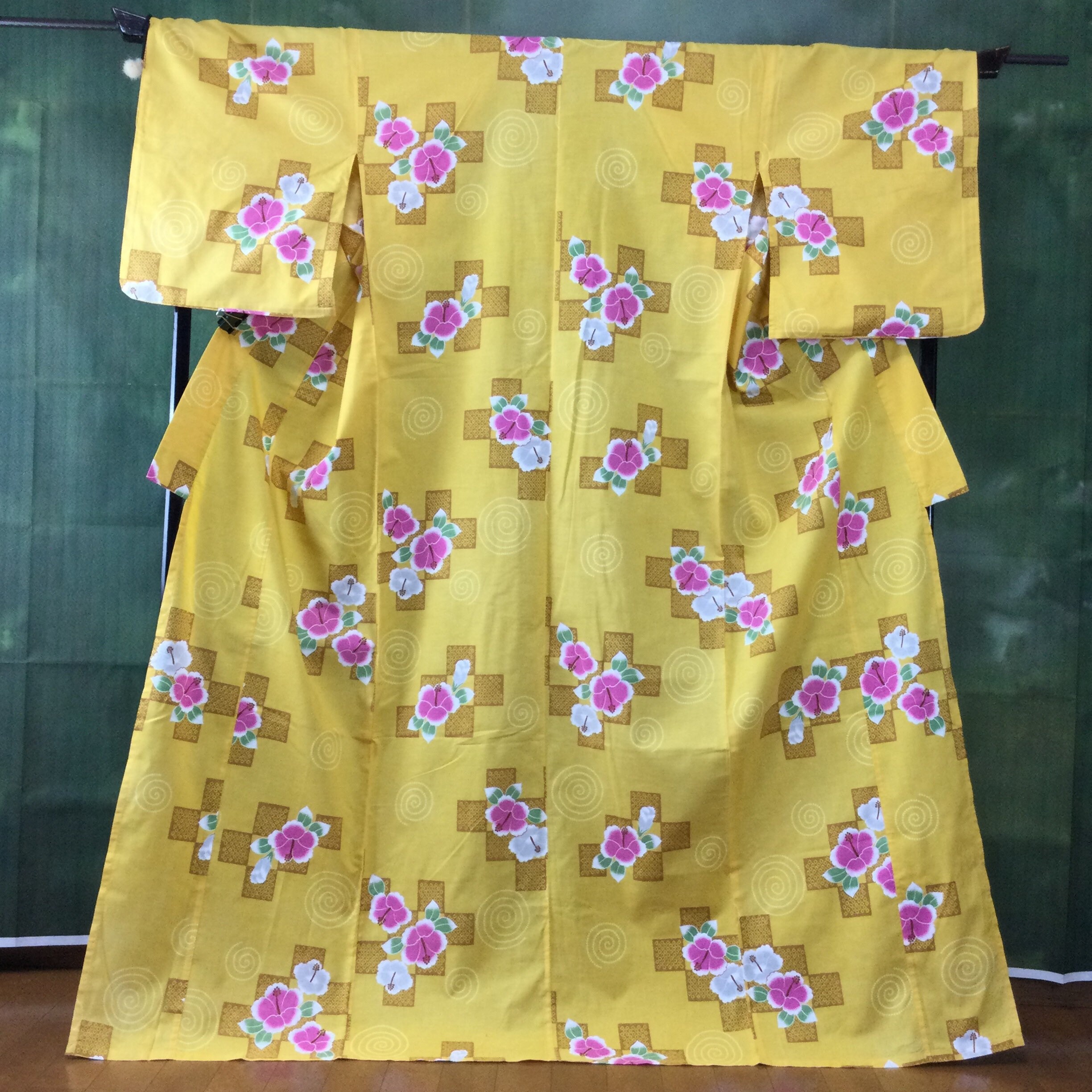 Vintage Japanese Yukata Yellow Cotton Yukata Kimono for - Etsy