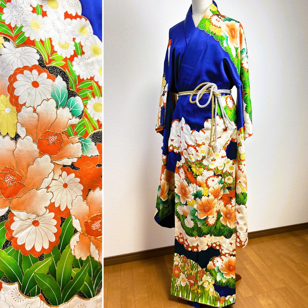 Gorgeous, Antique, Antique Kimono, Flower Pattern, Silk Kimono ...