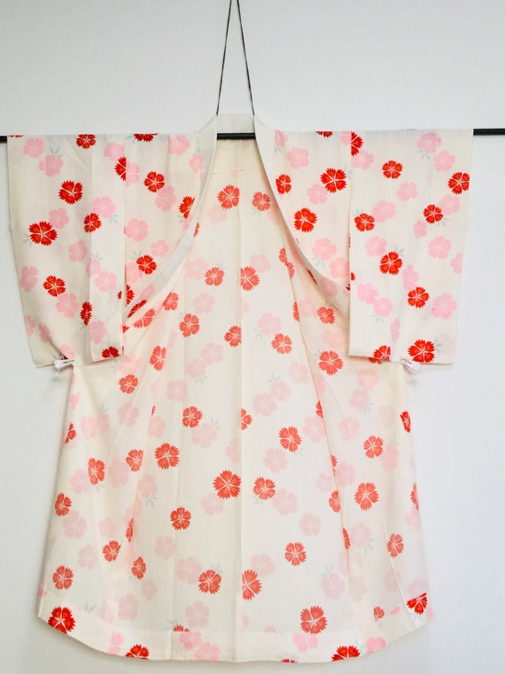 japanese antique kimono flower pattern kimono robe ,D… - Gem