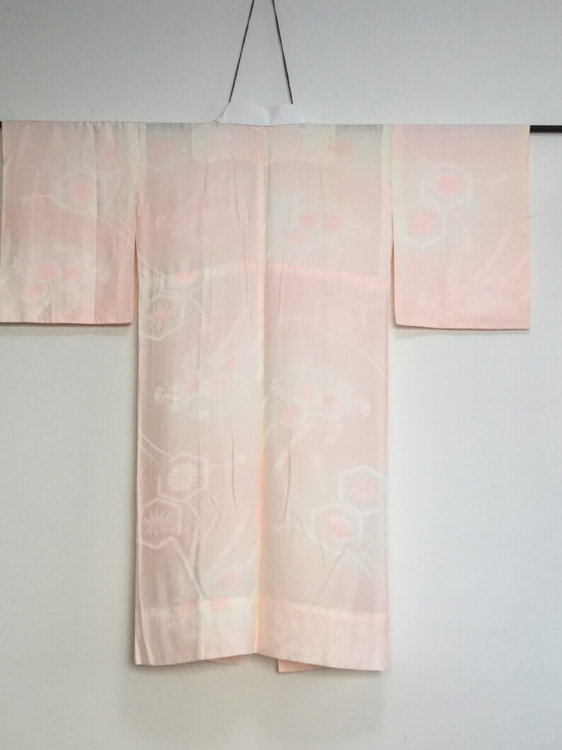 Japanese Antique Kimono Flower Pattern Silk Kimono Robe - Etsy