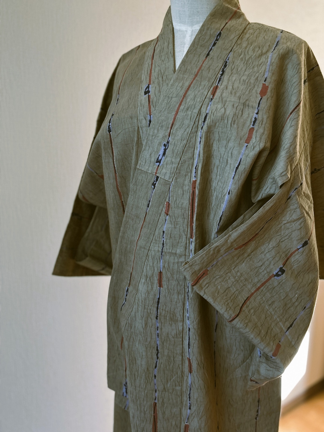 Vintage Japanese Yukata, Pastel Brown Color, Cotton Yukata, Kimono for ...