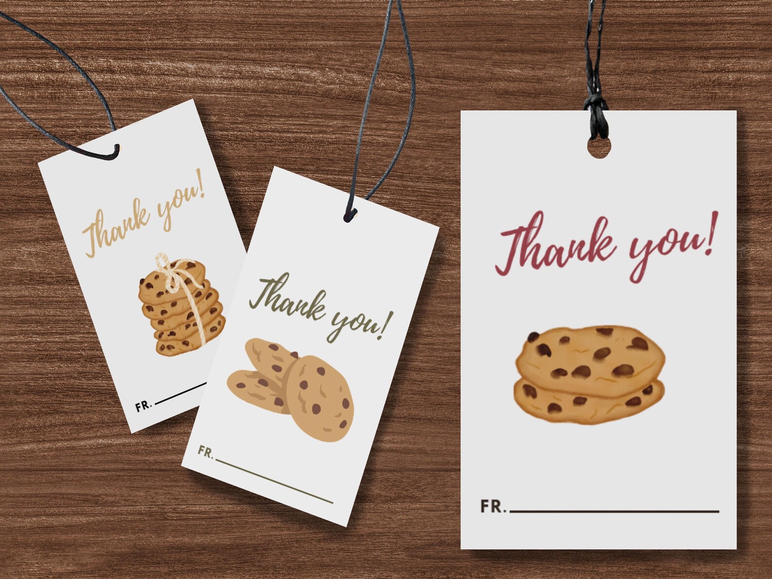Handcrafted Cookie Gift Tags: Printable Thank You Tags (PDF) - Etsy