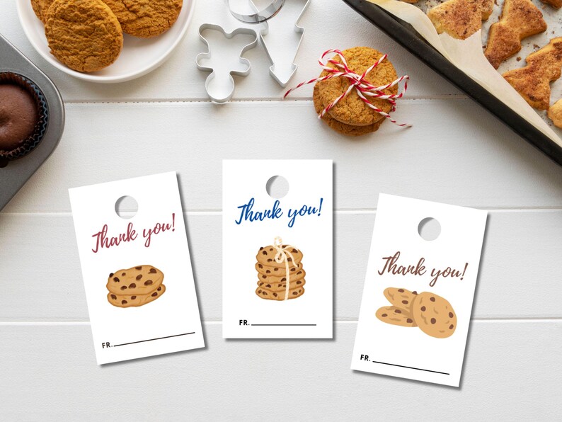 Handcrafted Cookie Gift Tags: Printable Thank You Tags (PDF) - Etsy