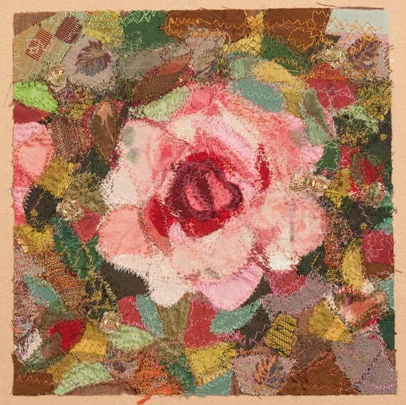 Rose Textile Art Fabric Flower Belgium Garden - Etsy