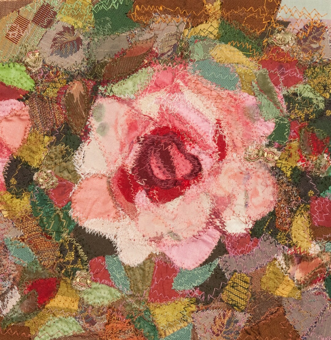 Rose - Textile Art - Fabric - Flower - Belgium - Garden - Original Art ...