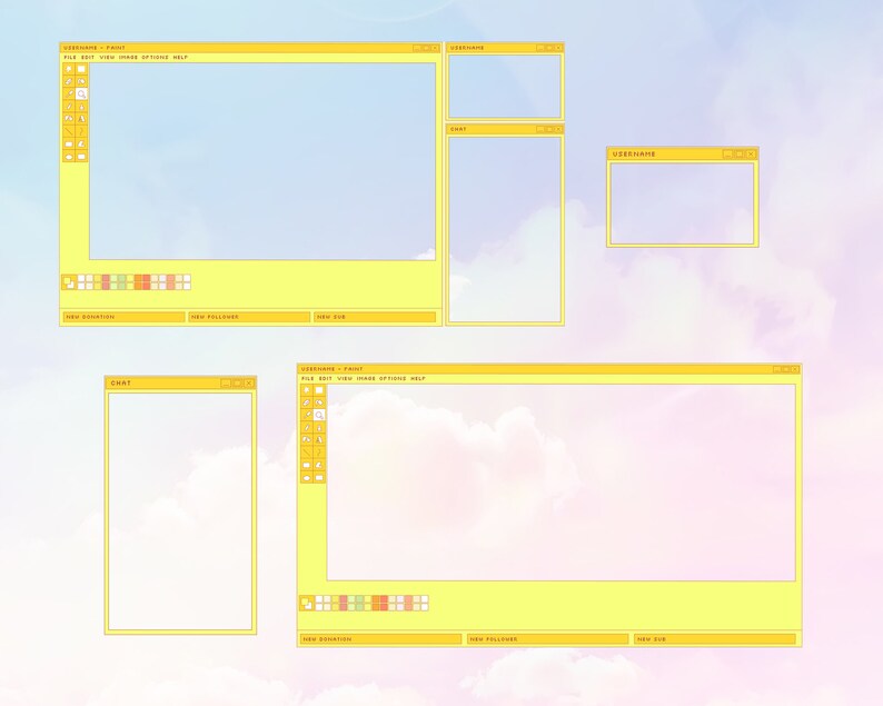 Cute Yellow Banana MS Paint Twitch Overlay V2 | Etsy