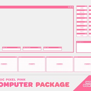 Pink Computer Twitch Overlay | Stream Package | INSTANT DOWNLOAD - Etsy