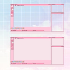 Cute Pink MS Paint Twitch Overlay Creative Art Stream Personalize 5 ...