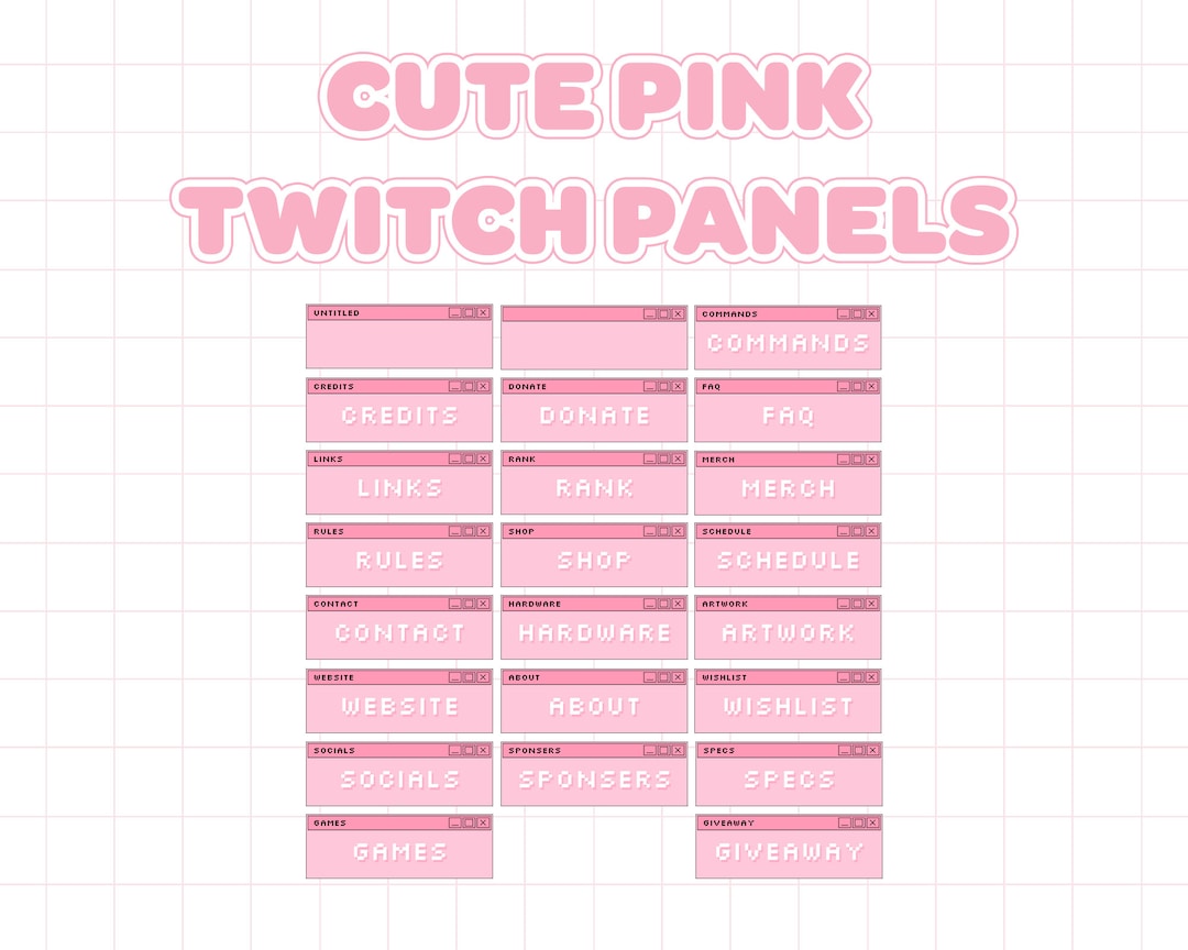 20+ Pink MS Paint Browser Style Panels | INSTANT DOWNLOAD - Etsy