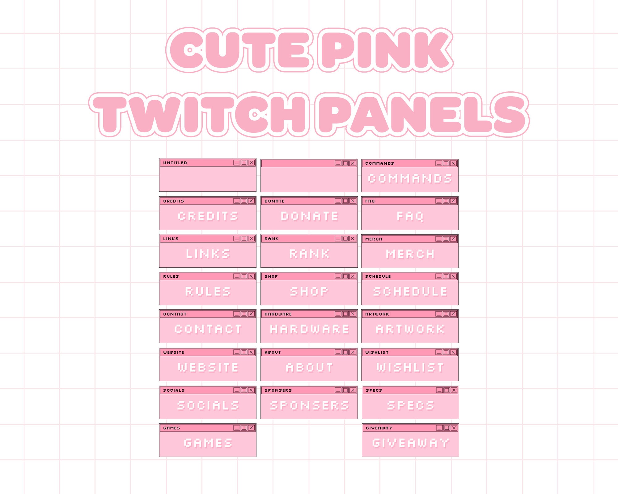 20+ Pink MS Paint Browser Style Panels | INSTANT DOWNLOAD - Etsy