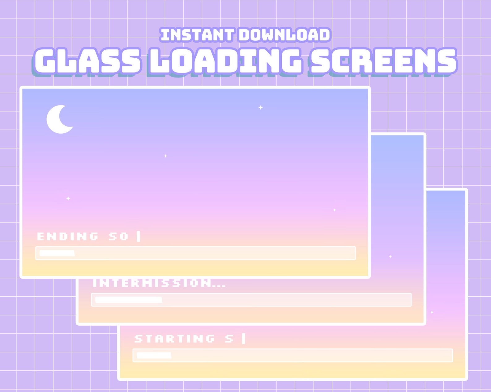 3 Animated Glass Loading Screens | Starting Soon + Intermission ...