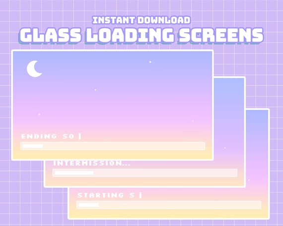 3 Animated Glass Loading Screens Starting Soon - Etsy