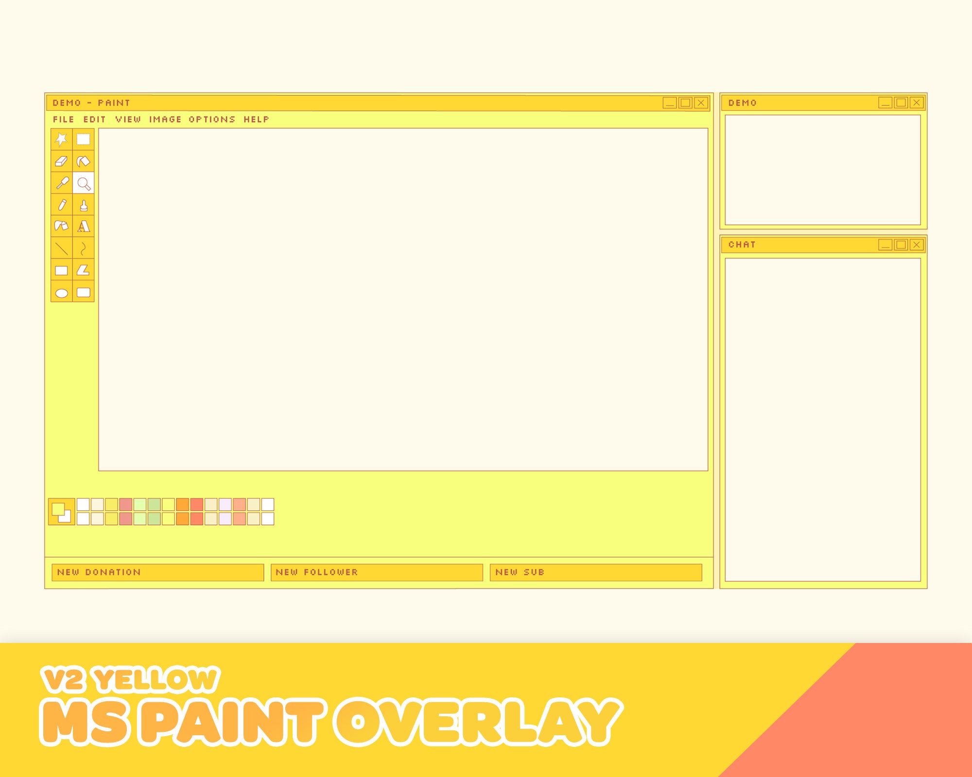 Cute Yellow Banana MS Paint Twitch Overlay | V2 - Etsy