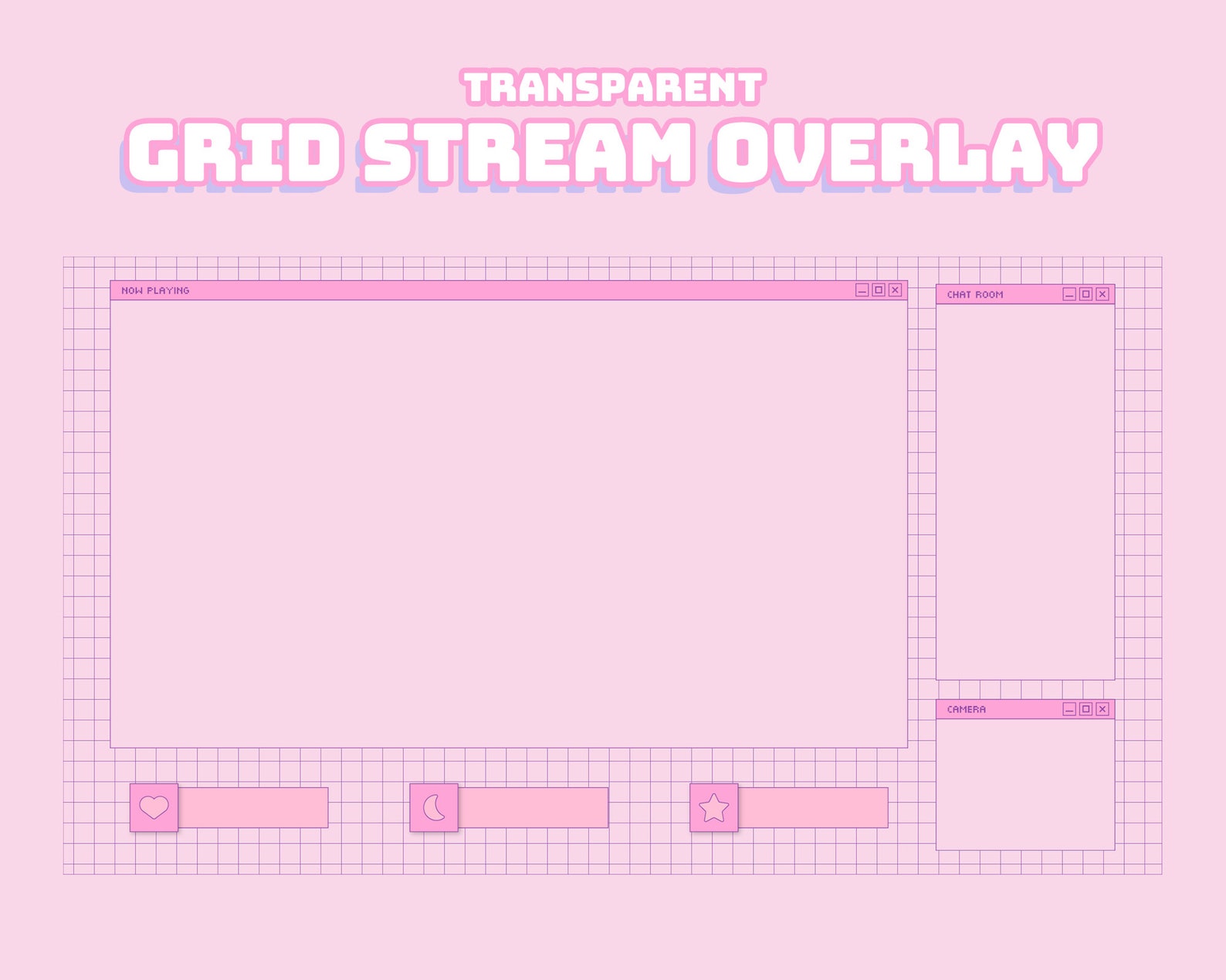 Purple Grid Stream Overlay | Computer Streaming Graphics Aesthetic ...