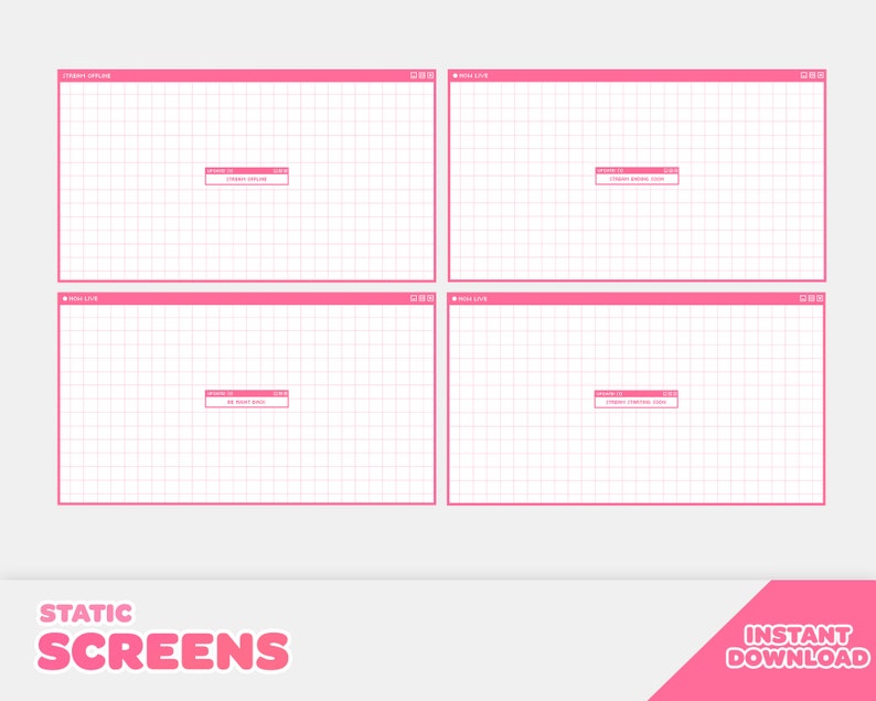 Pink Computer Twitch Overlay Stream Package INSTANT - Etsy