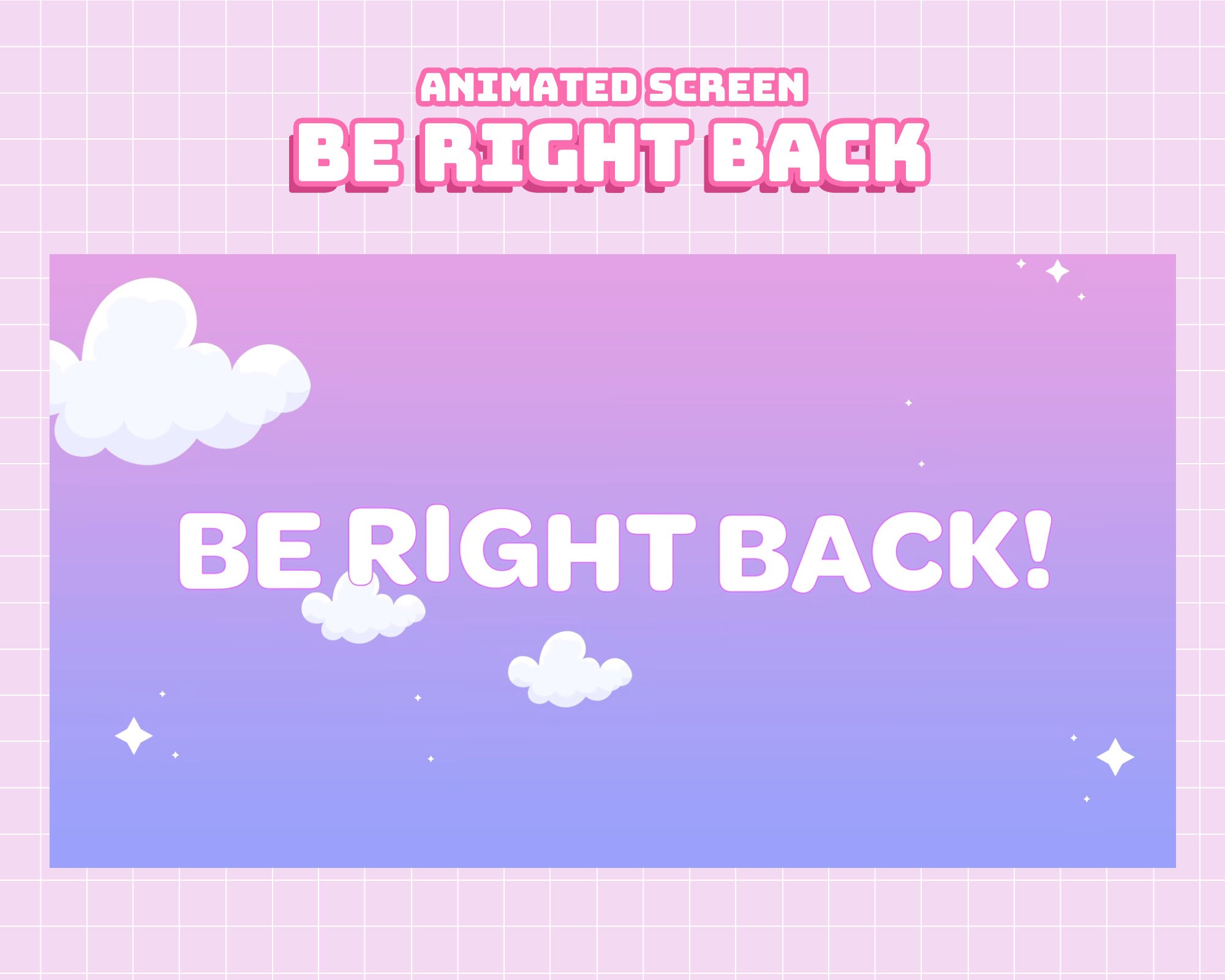 3 Animated Cloud Screens | Matching Starting Screen + Be Right Back ...