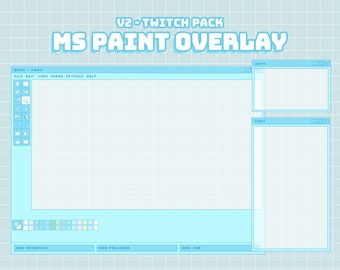 Cute Dark MS Paint Twitch Overlay Creative Art Stream | Etsy
