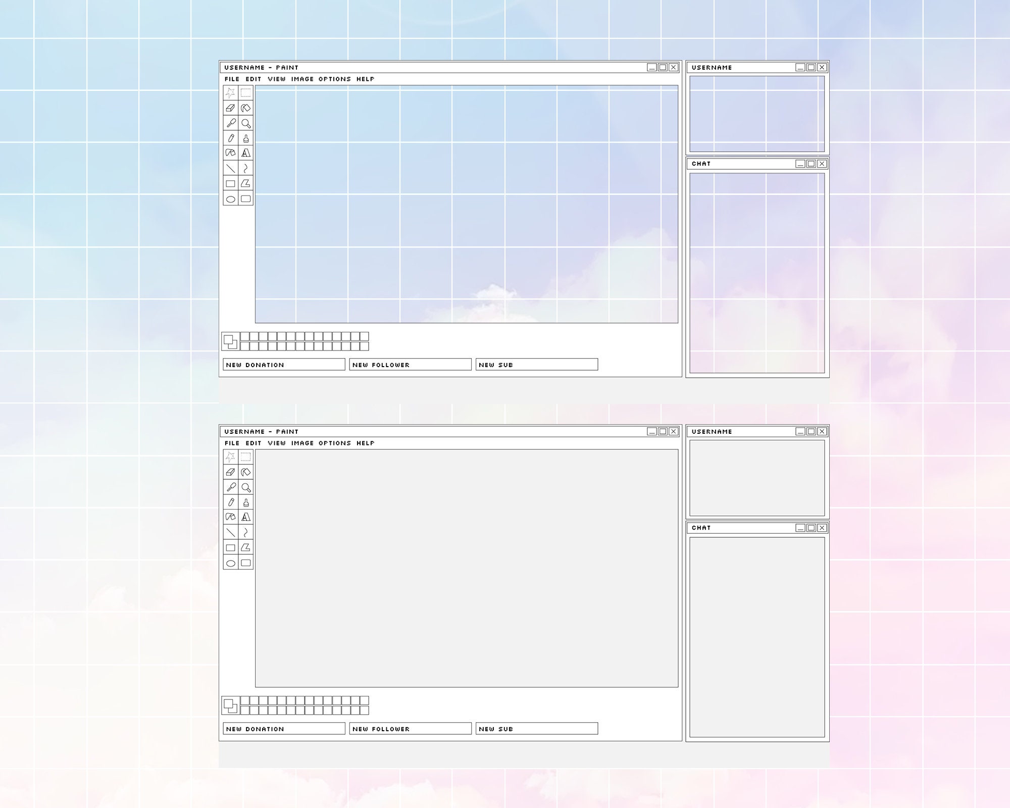 White MS Paint Stream Overlay | Blank Art Stream Creative Overlay ...