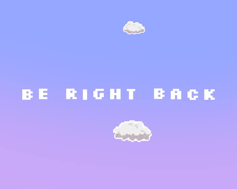2 Animated Pixel Cloud Screens | Starting Soon Loading Screen + Be ...