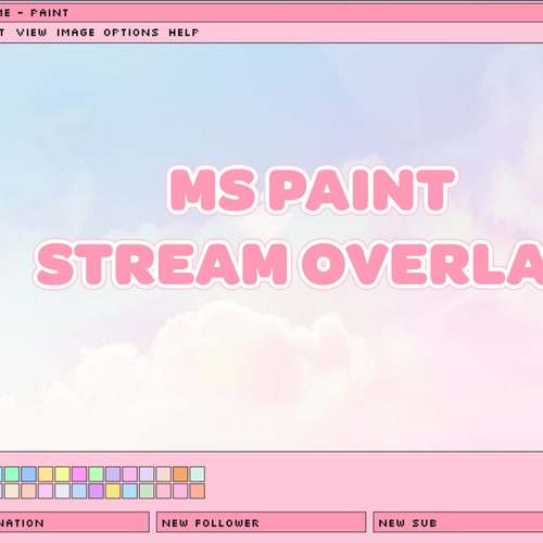 Cute Pink MS Paint Twitch Overlay Creative Art Stream - Etsy