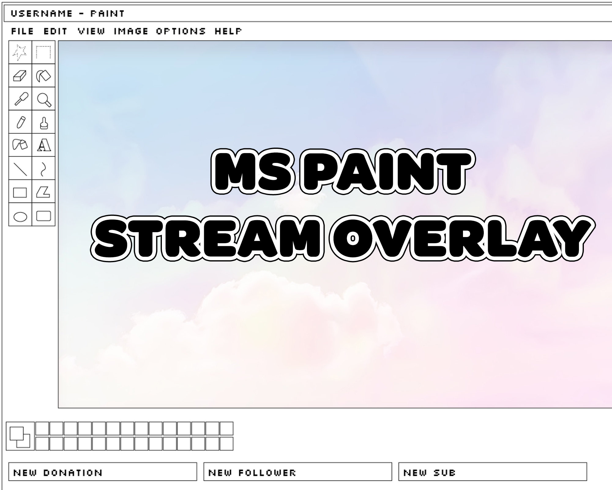 White MS Paint Stream Overlay Blank Art Stream Creative Overlay ...