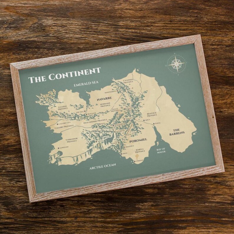 Green Fourth Wing Map: the Continent, Empyrean Series Fantasy World ...