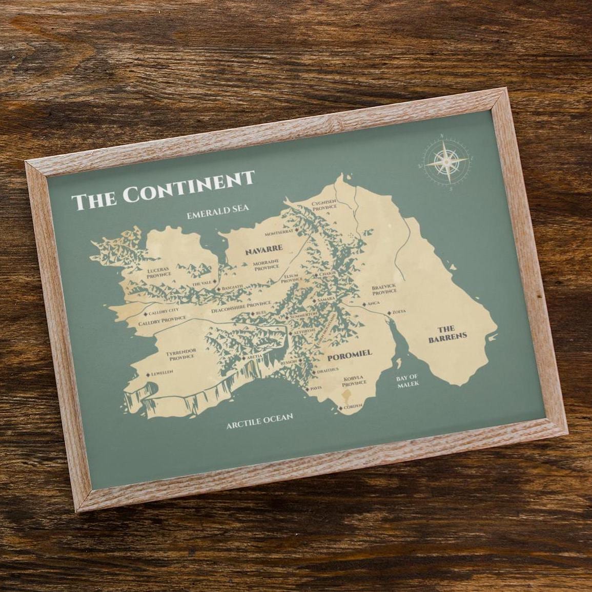 Green Fourth Wing Map: the Continent, Empyrean Series Fantasy World ...