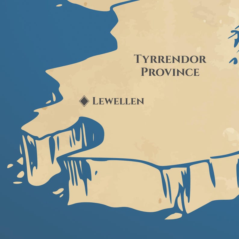 Blue Fourth Wing Map: the Continent, Empyrean Series Fantasy World ...