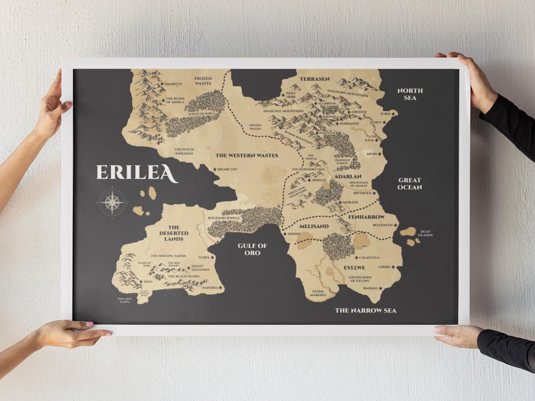Throne of Glass Map, Black Erilea Map, Sarah J Mass Art, Heir of Fire ...