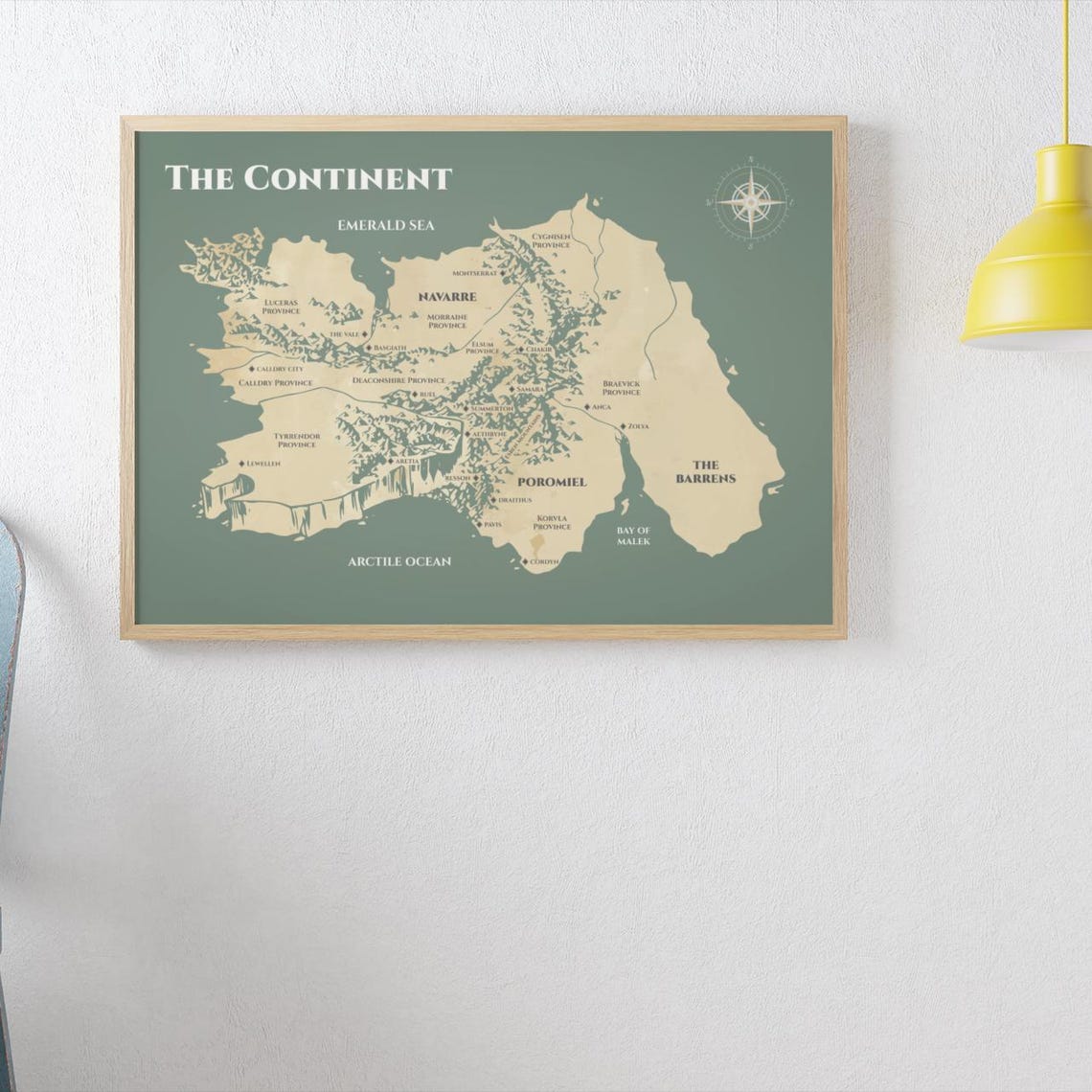 Green Fourth Wing Map: the Continent, Empyrean Series Fantasy World ...
