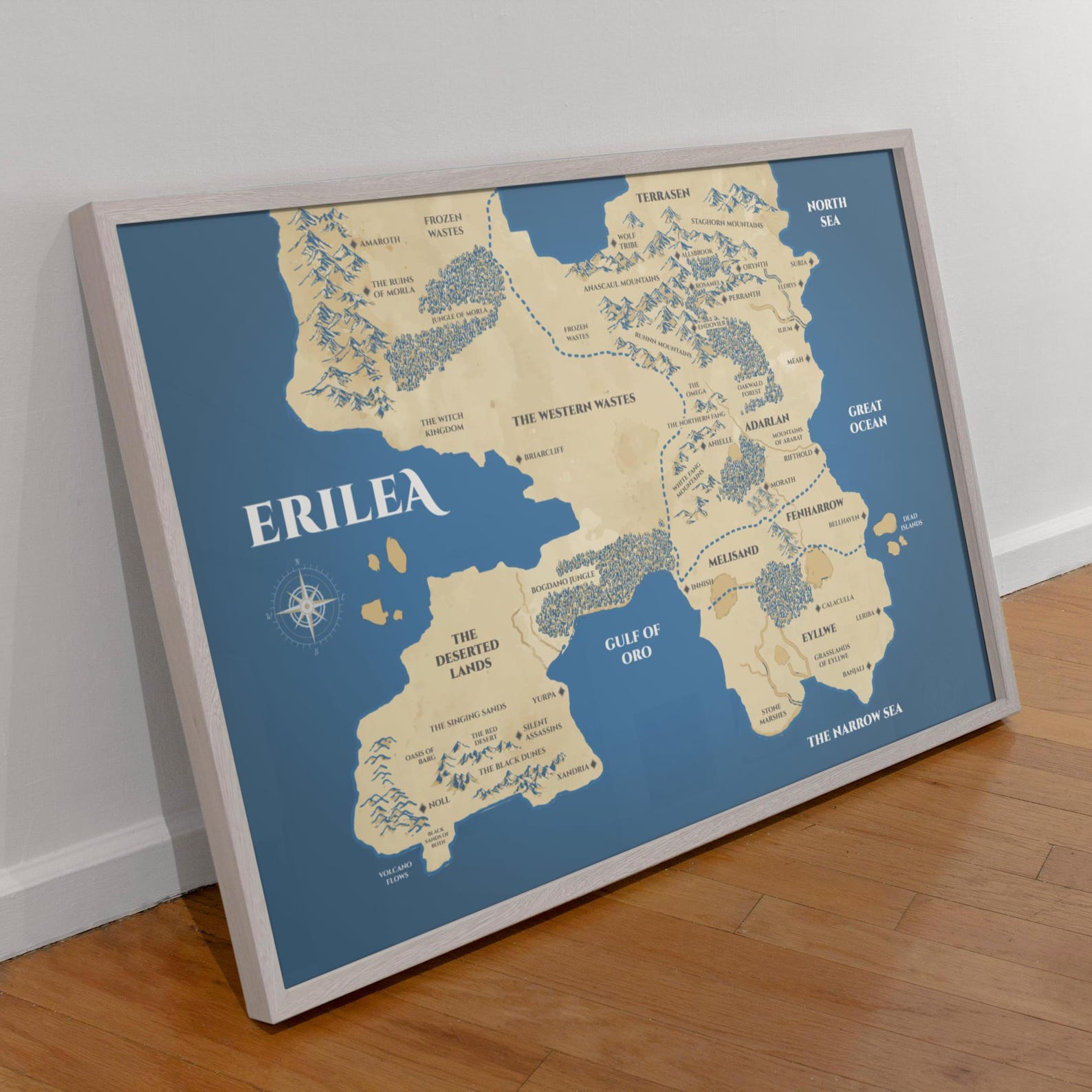 Throne of Glass Map, Blue Erilea Map, Sarah J Mass Art, Heir of Fire ...