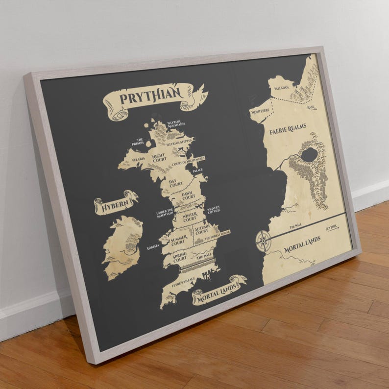 ACOTAR Map, A Court of Thorns and Roses Map, Black Prythian World Map ...