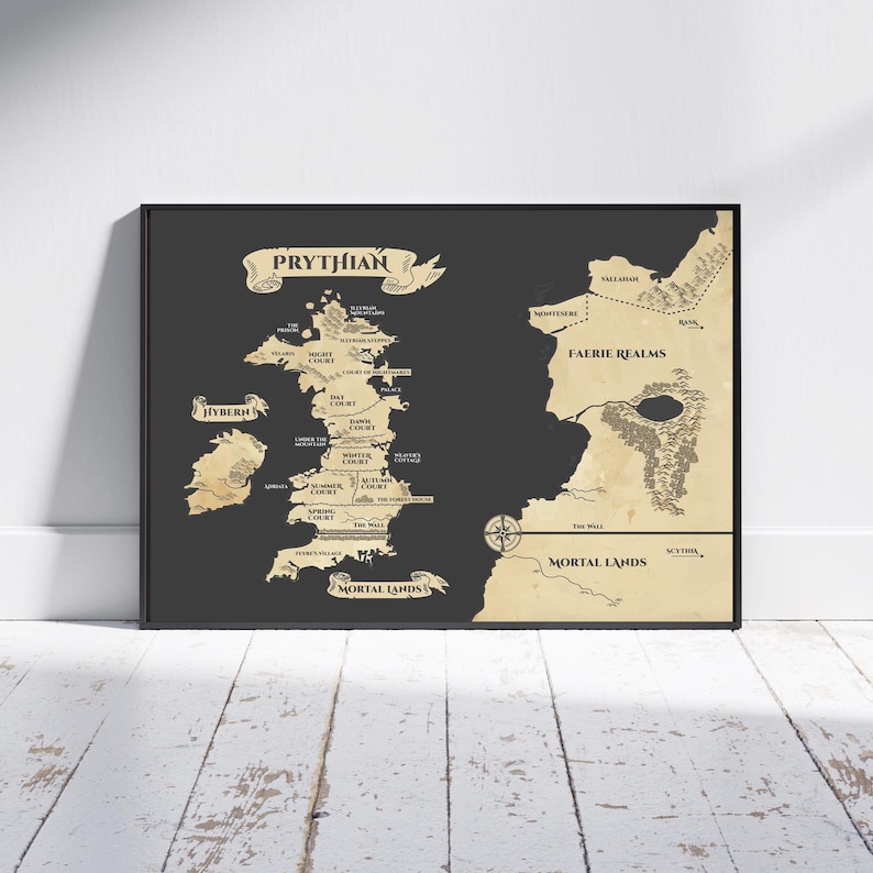 ACOTAR Map, A Court of Thorns and Roses Map, Black Prythian World Map ...