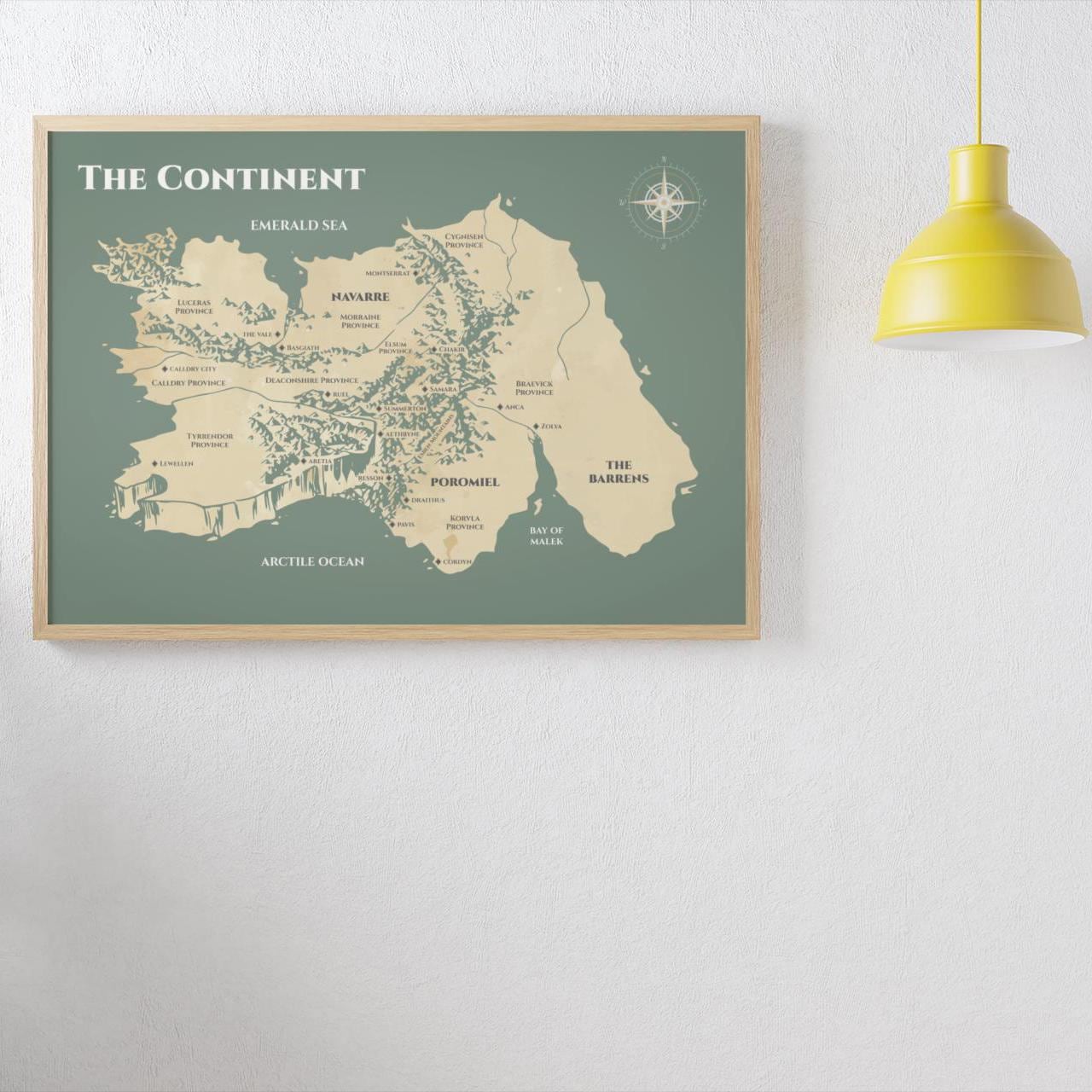Green Fourth Wing Map: the Continent, Empyrean Series Fantasy World ...