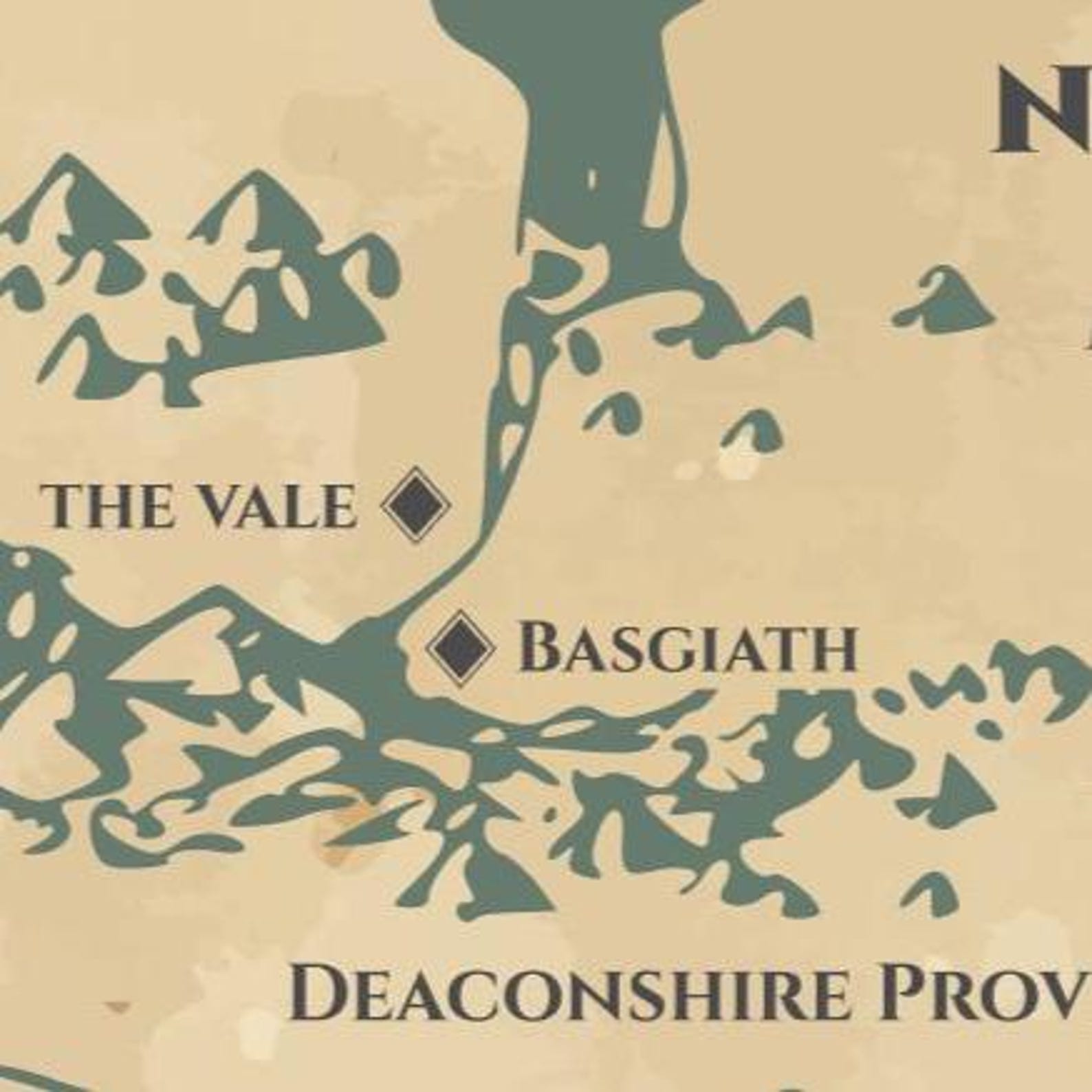 Green Fourth Wing Map: the Continent, Empyrean Series Fantasy World ...