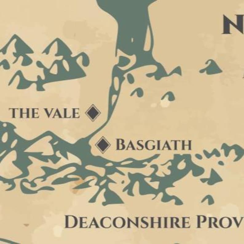 Green Fourth Wing Map: the Continent, Empyrean Series Fantasy World ...