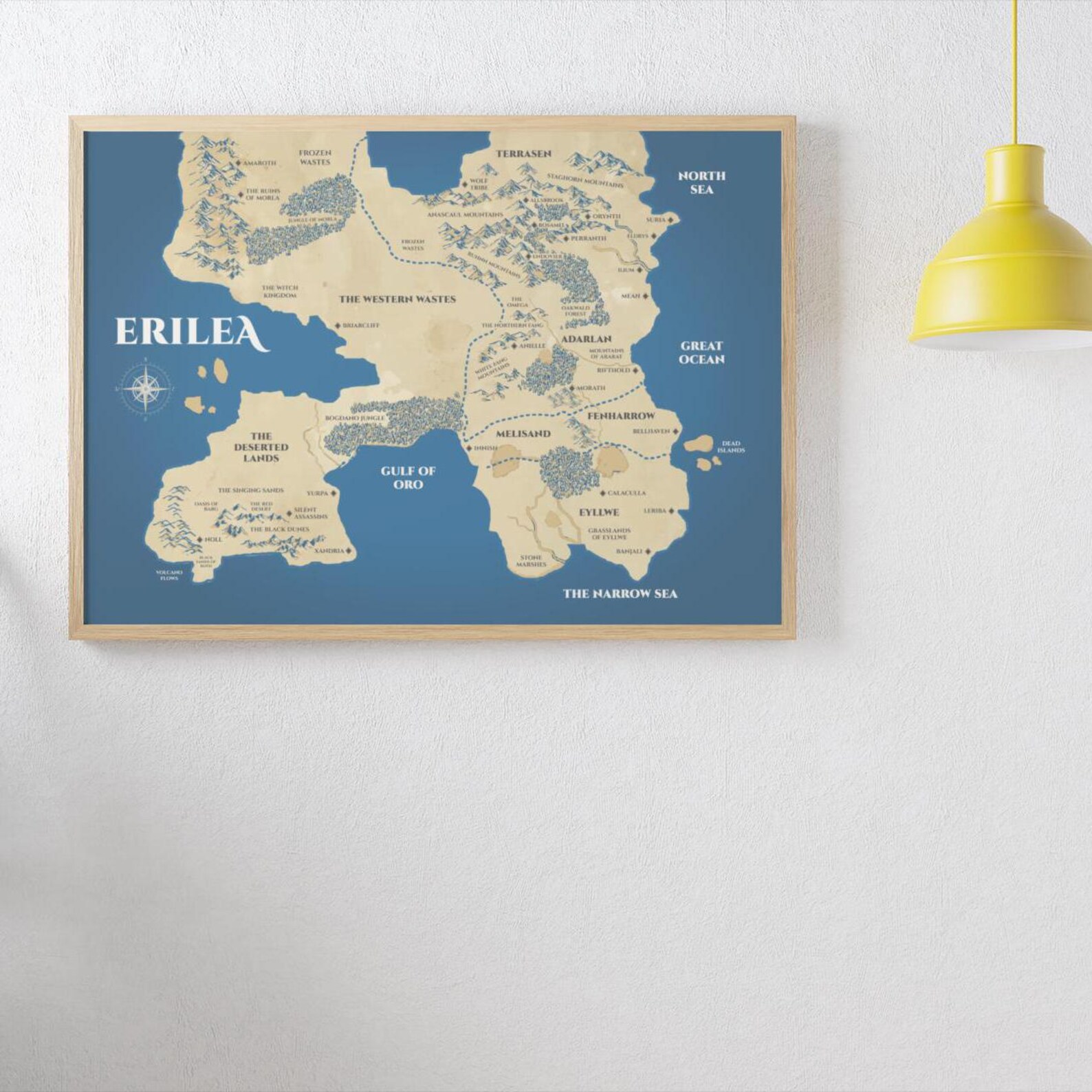 Blue Throne of Glass Map: Erilea Fantasy World Poster - Etsy