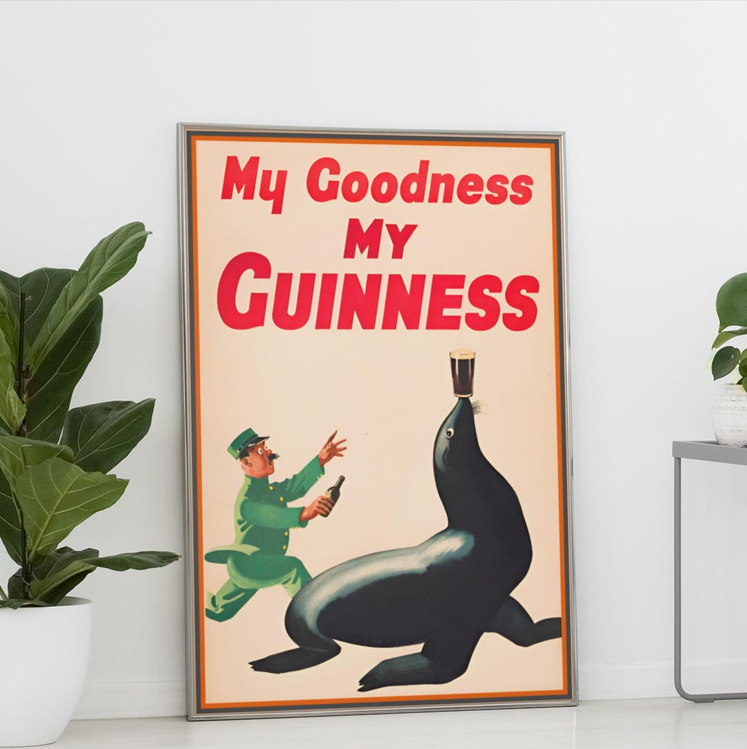 Vintage Guinness Beer Poster - Retro Guinness Ad, Vintage Beer Advert ...