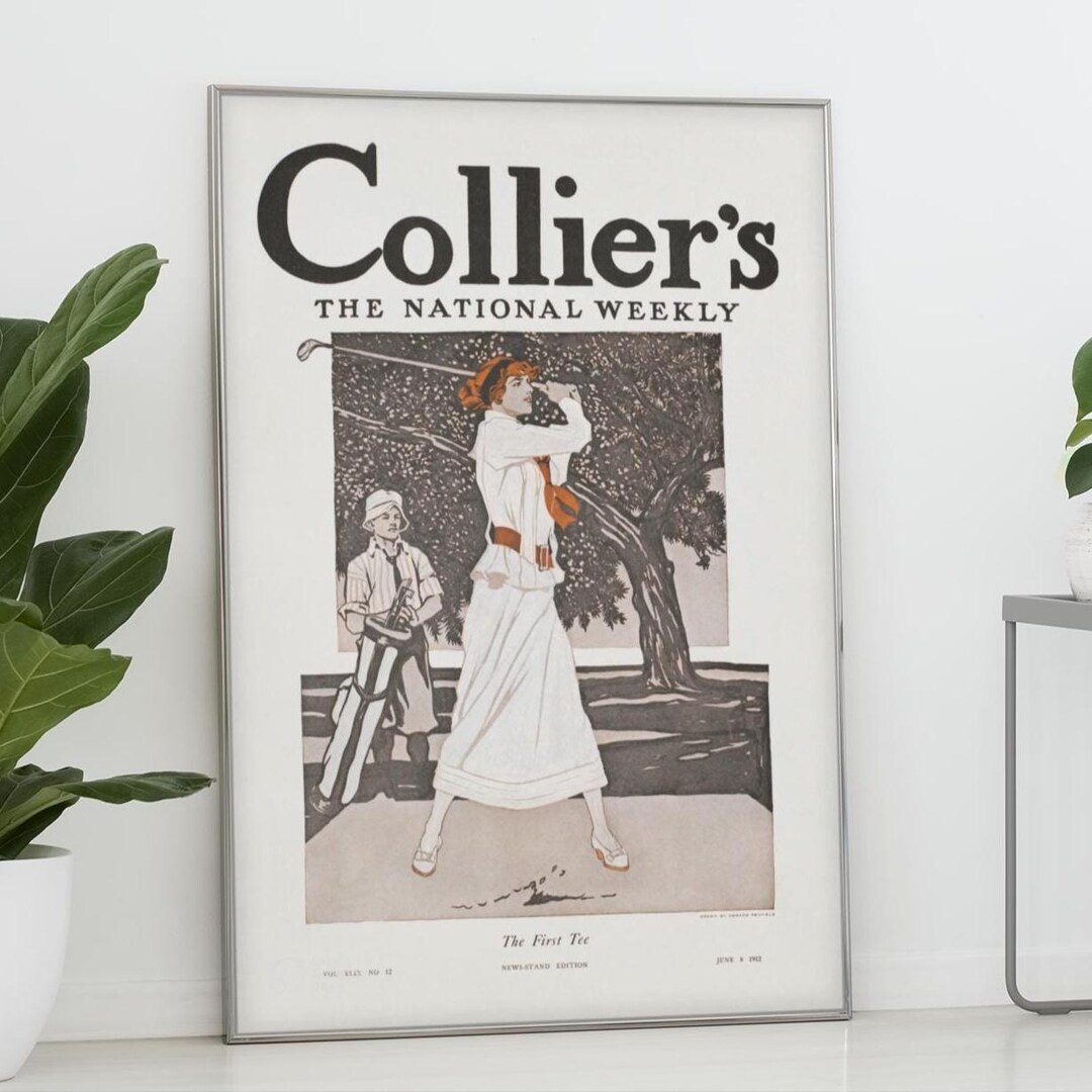 Vintage Magazine Cover, Retro Golf Poster, Iconic Golf Advert, Sports ...