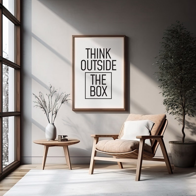 Think Outside the Box Print, Printable Wall Art Print, Digital Download ...