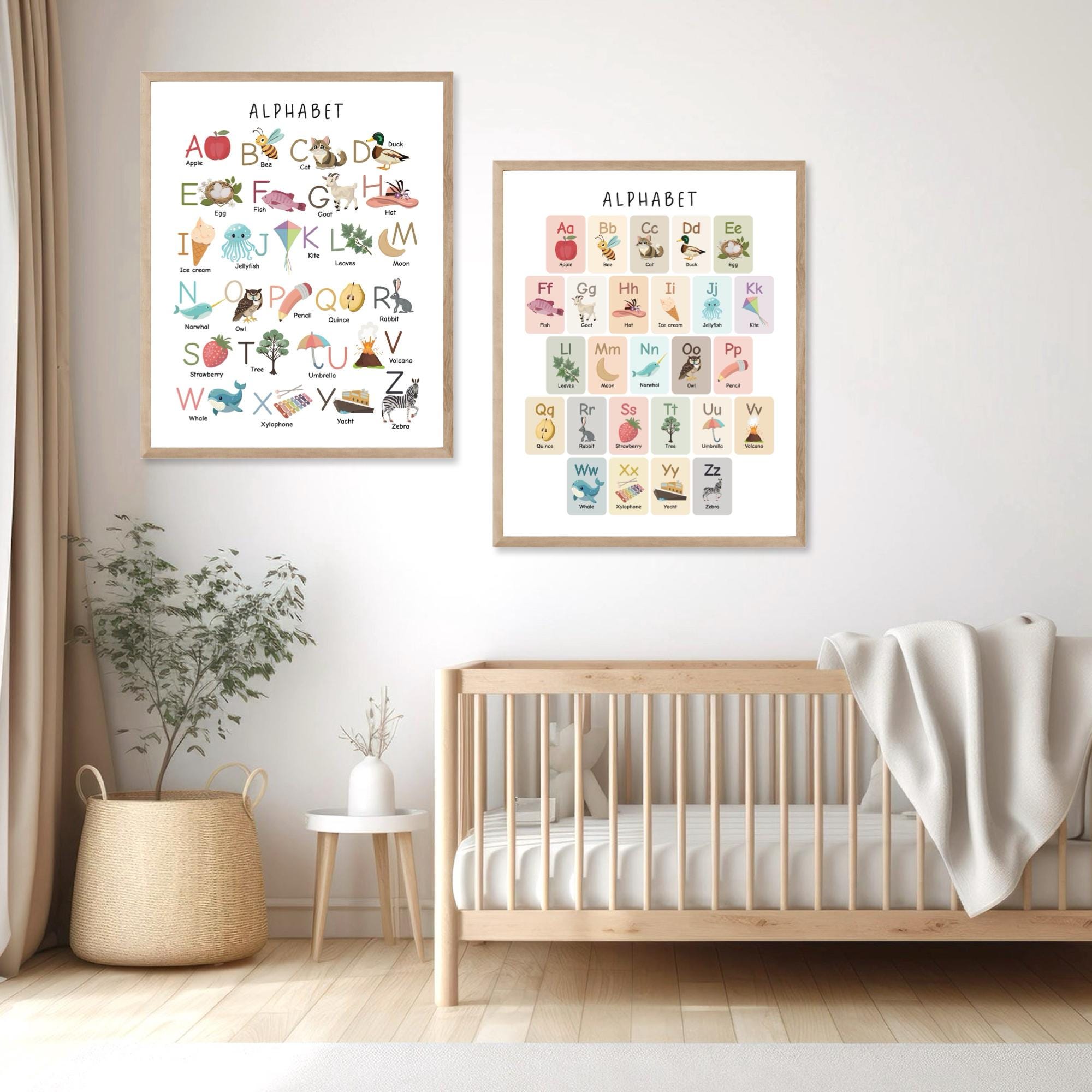 ABC Poster Alphabet Poster, Educational Illustrated Alphabet, Wall Art ...