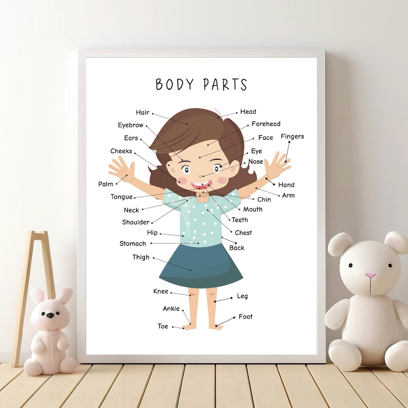 Body Parts Poster, My Body Educational Posters, Kids Wall Decor, My ...