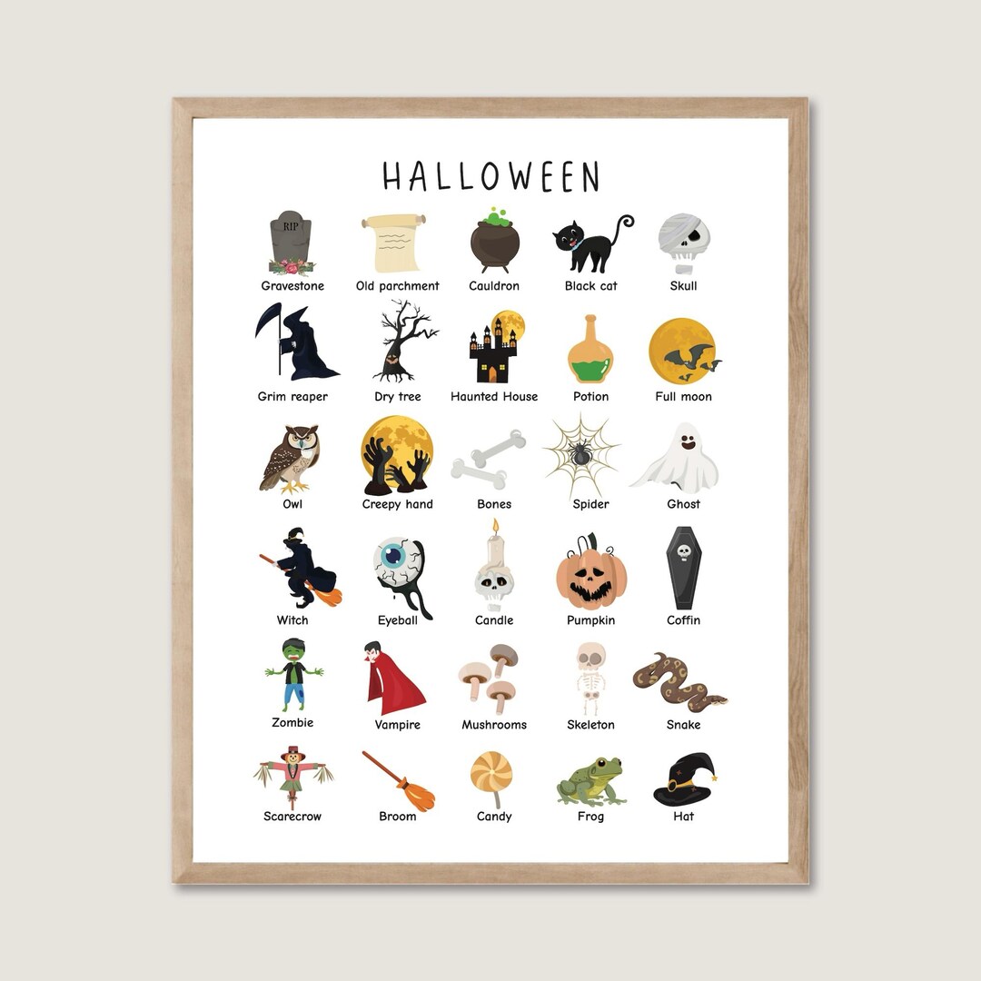 Halloween Educational Decor, Educational Poster, Halloween Printable ...