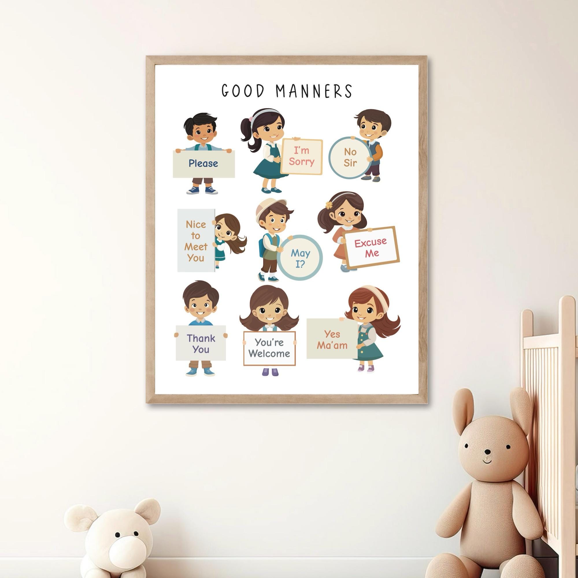 Good Manners Poster, Good Behavior Poster Printable, Educational Wall ...