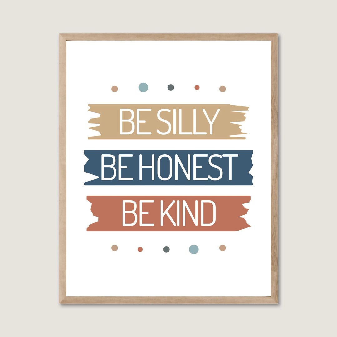 Be Silly Be Honest Be Kind Poster, Ralph Waldo Emerson Quote, Classroom ...