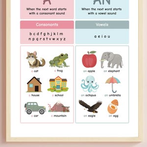 Vowels and Consonants Chart, Vowels Poster, Phonics Poster, Classroom ...